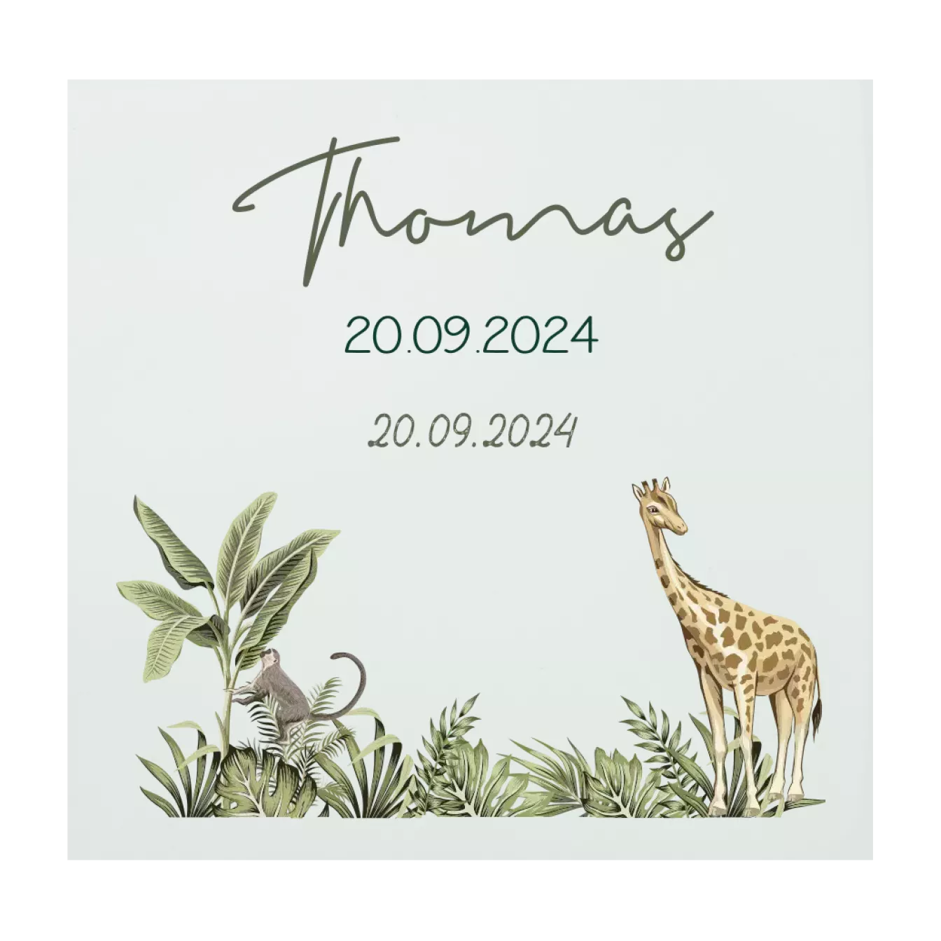 Birth tile with name, birth date and text printed | Bulbby